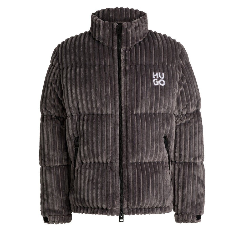 Mens HUGO Medium Grey Biron2442 Cord Padded Jacket | Hurleys