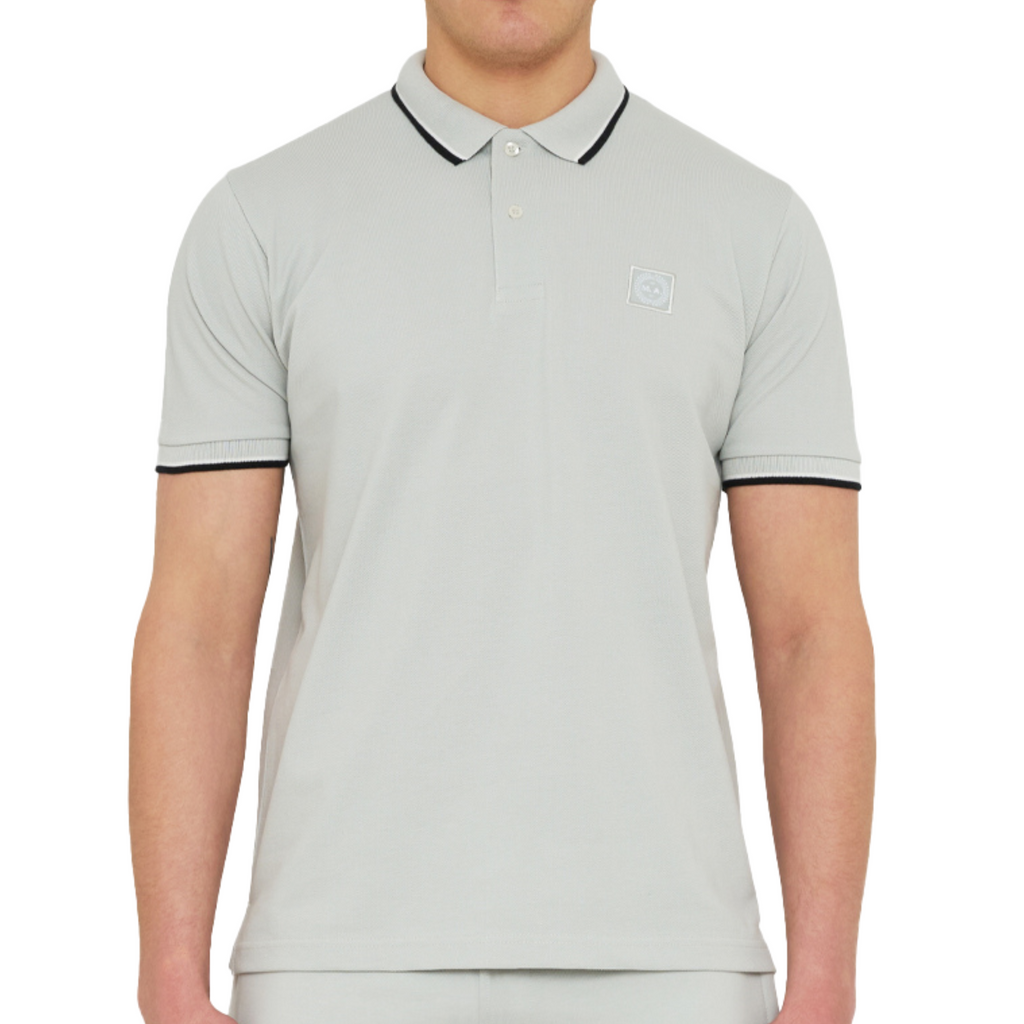 Marshall Artist Dove Grey Tipped S/s Polo Shirt | Hurleys