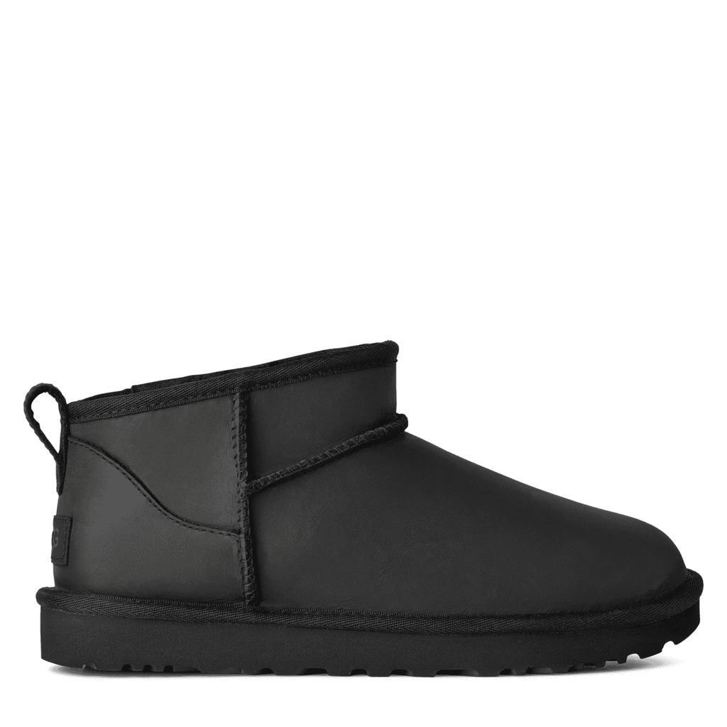 UGG Black Classic Ultra Mini Leather Boots | Hurleys