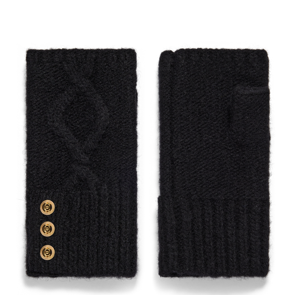 Holland Cooper Black Sloane Fingerless Gloves | Hurleys